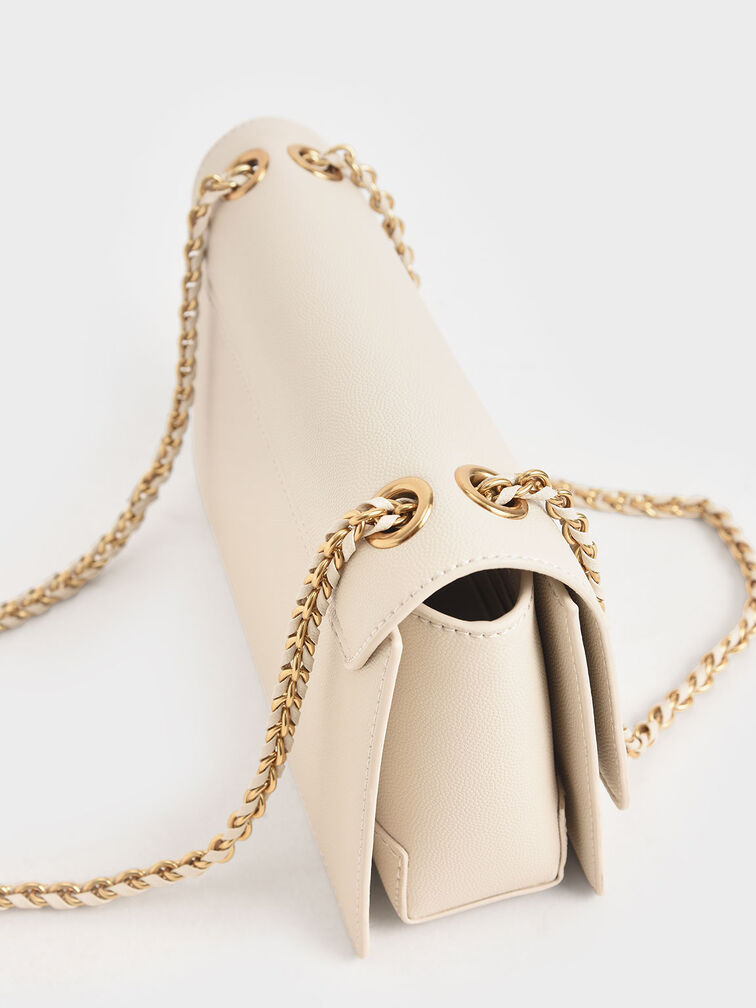 Cream Everline Braided-Strap Shoulder Bag - CHARLES & KEITH IN