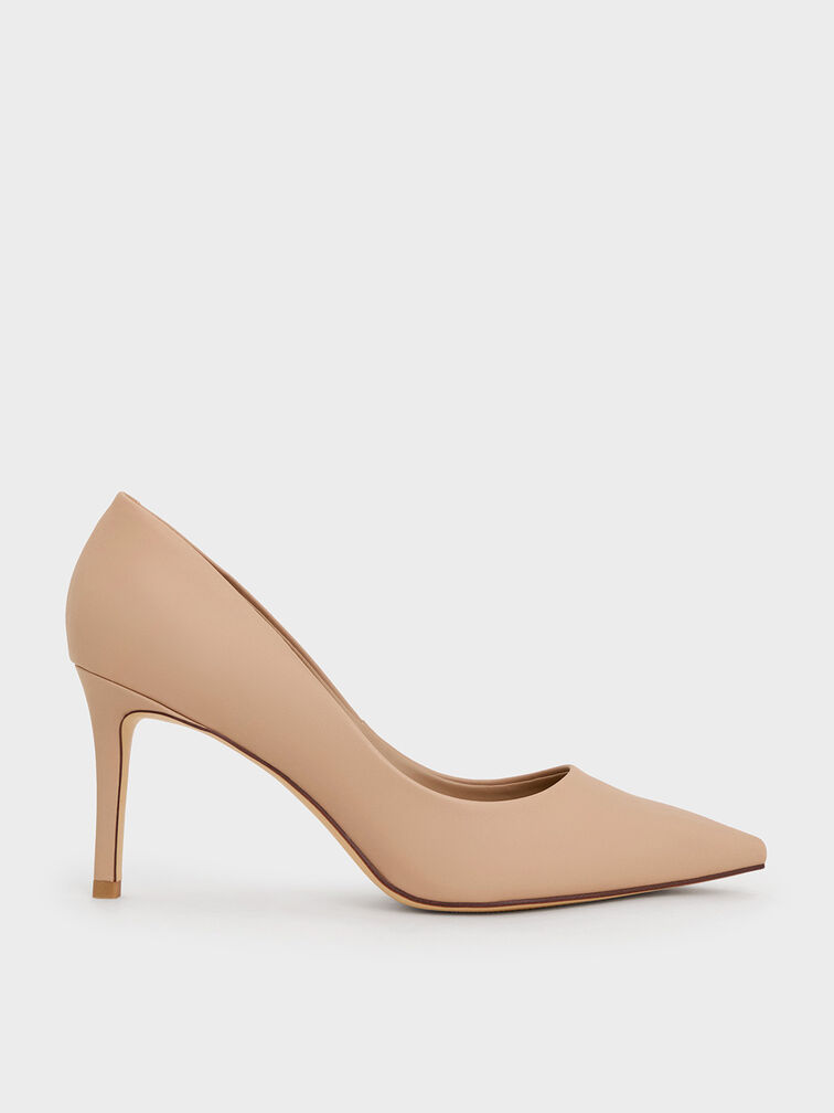 Nude Emmy Pointed-Toe Stiletto Pumps - CHARLES & KEITH IN