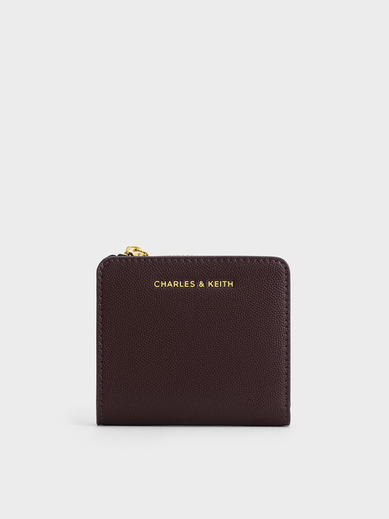 Plum Keely Top Zip Small Wallet - CHARLES & KEITH IN