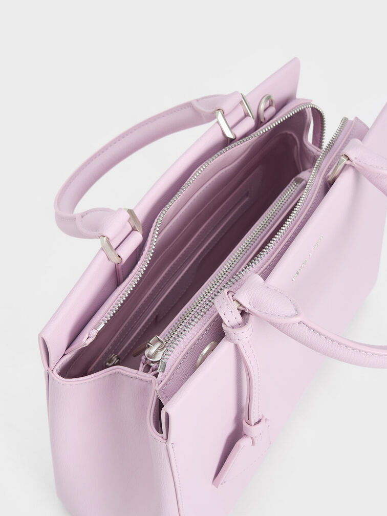 Lilac Mirabelle Structured Handbag - CHARLES & KEITH IN