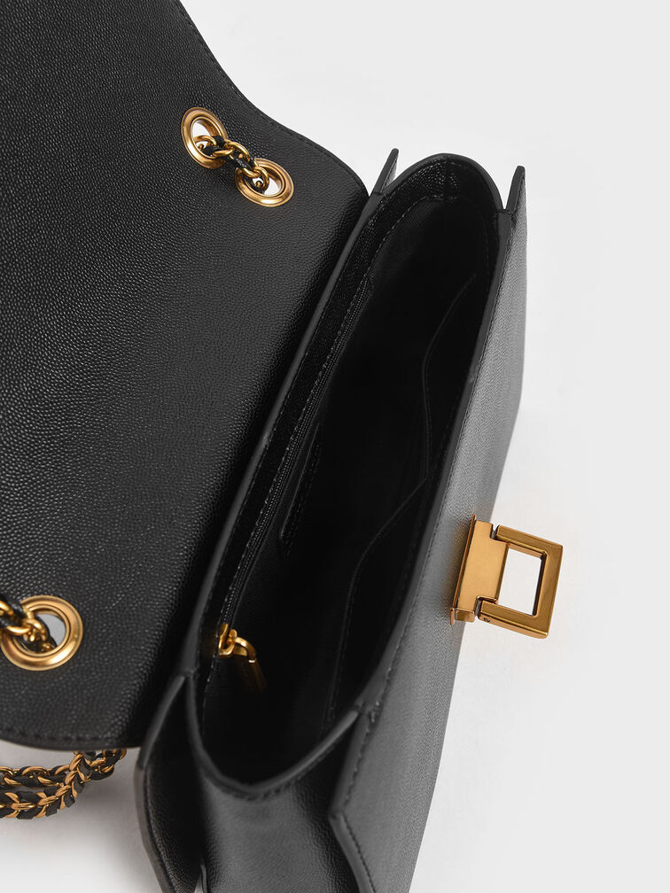 Black Everline Braided-Strap Shoulder Bag - CHARLES & KEITH IN
