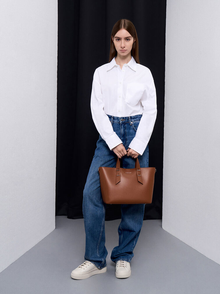 Chocolate Shania Tote Bag - CHARLES & KEITH IN