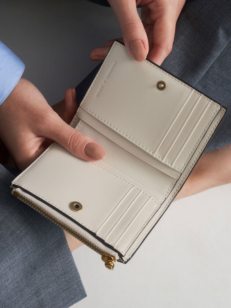 Ivory Mini Top Zip Small Wallet - CHARLES & KEITH IN