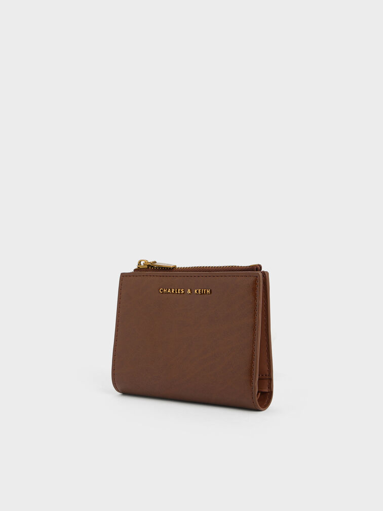 Chocolate Mini Top Zip Small Wallet - CHARLES & KEITH IN
