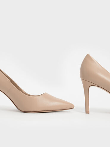 Nude Emmy Pointed-Toe Stiletto Pumps - CHARLES & KEITH IN