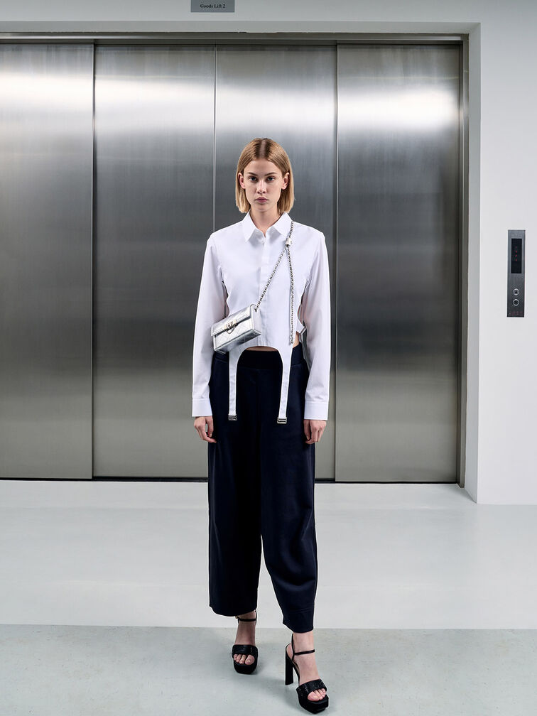 Silver Tallulah Quilted Metallic Push-Lock Clutch - Silver - Bags ...