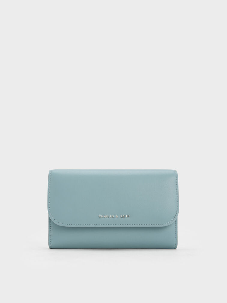 Slate Blue Octavia Front Flap Long Wallet - CHARLES & KEITH IN