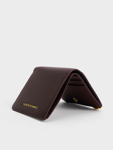 Plum Keely Top Zip Small Wallet - CHARLES & KEITH IN