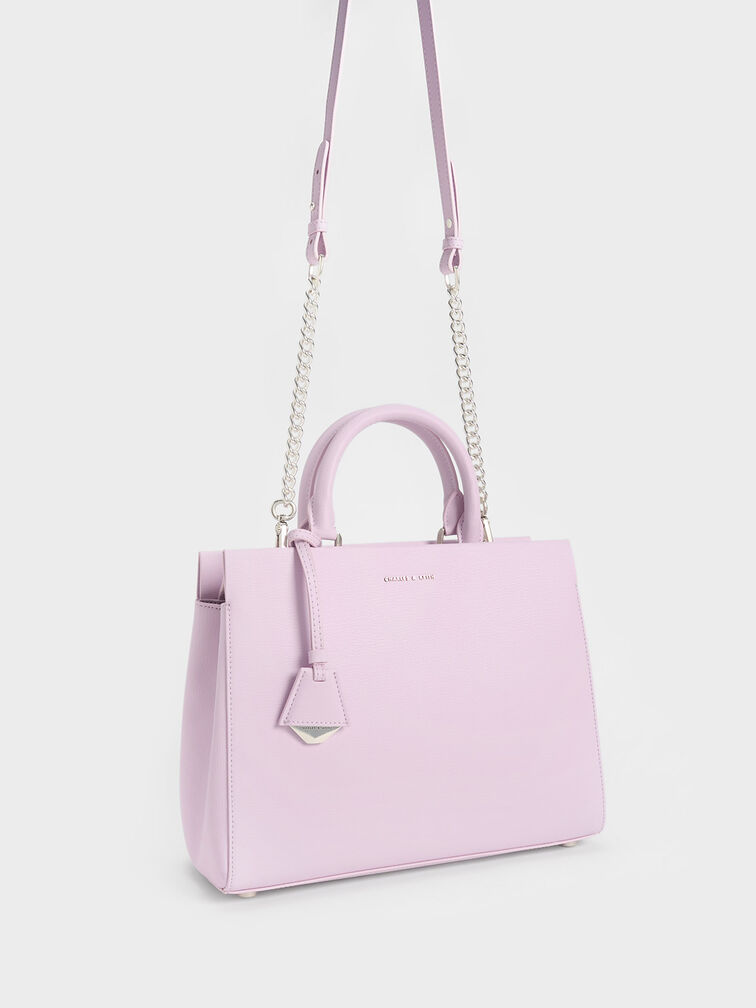 Lilac Mirabelle Structured Handbag - CHARLES & KEITH IN