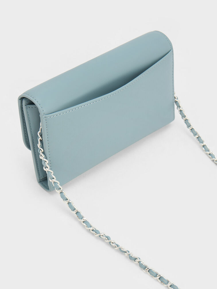 Slate Blue Octavia Front Flap Long Wallet - CHARLES & KEITH IN