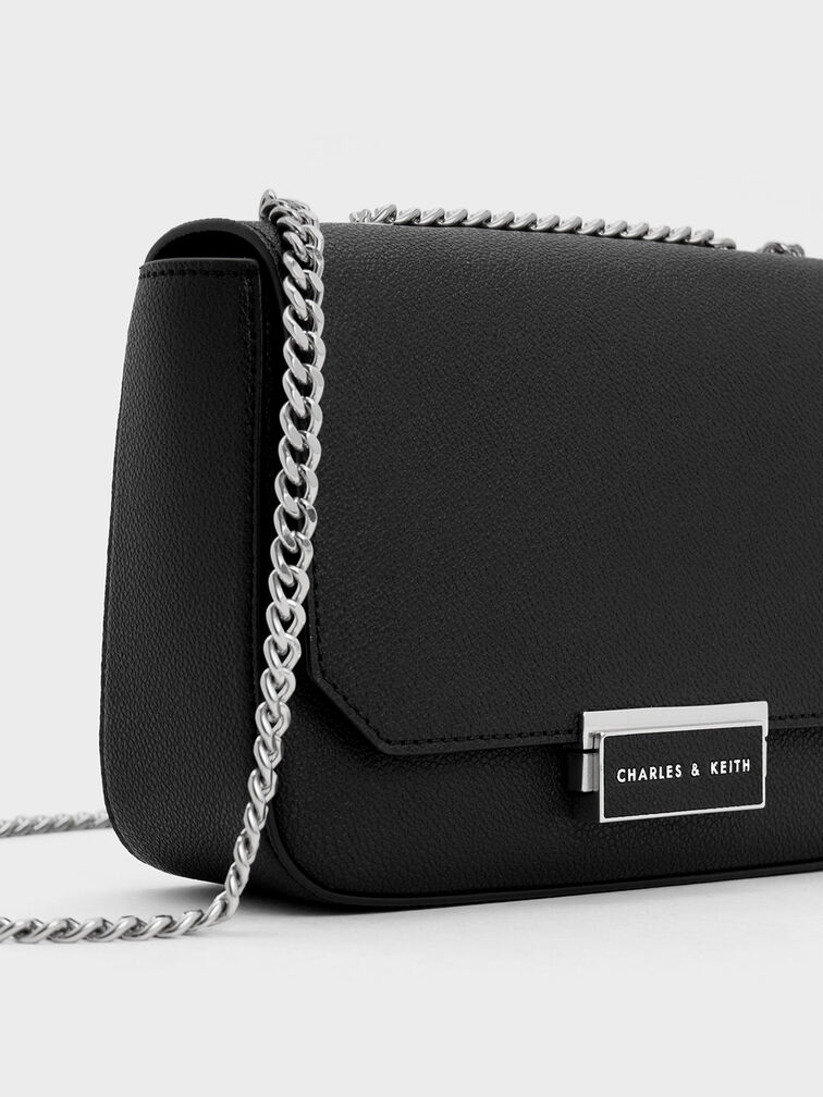 Noir Mini Sue Chain-Strap Shoulder Bag - CHARLES & KEITH IN