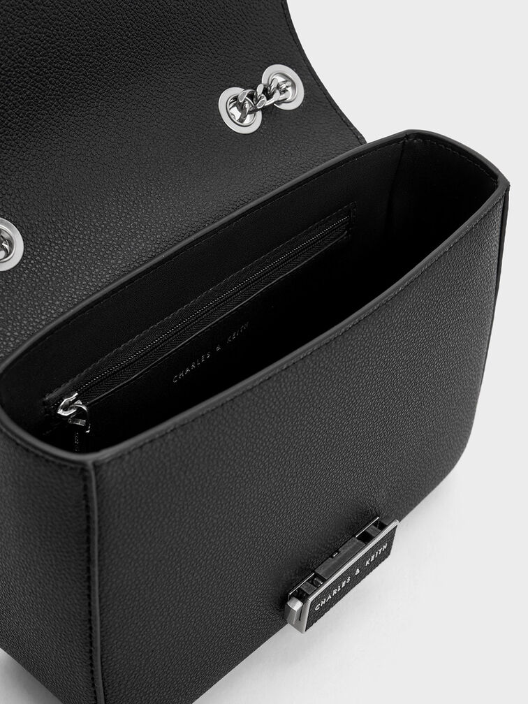 Noir Mini Sue Chain-Strap Shoulder Bag - CHARLES & KEITH IN