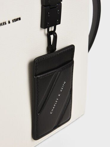 White Cameron Double Top Handle Bag - CHARLES & KEITH IN