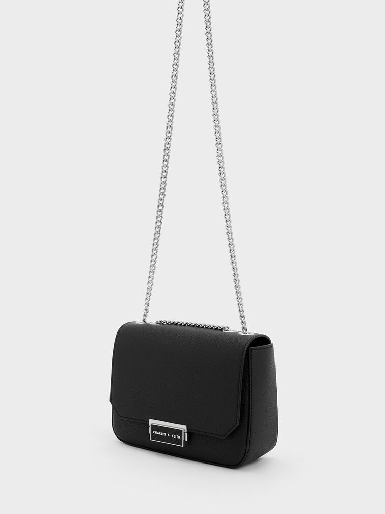 Noir Mini Sue Chain-Strap Shoulder Bag - CHARLES & KEITH IN