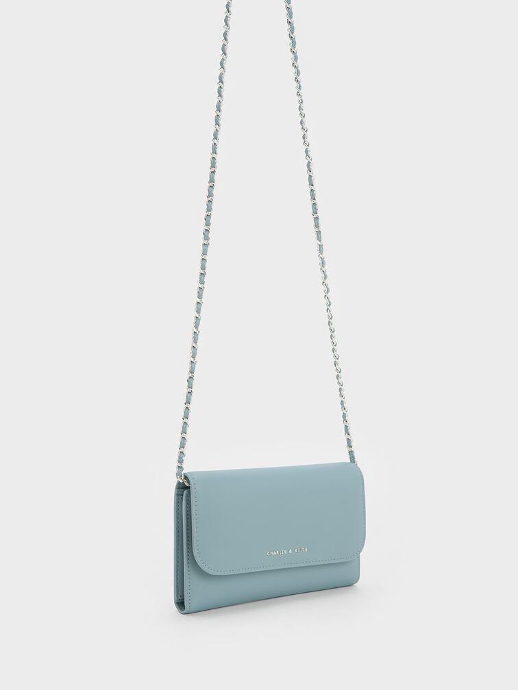 Slate Blue Octavia Front Flap Long Wallet - CHARLES & KEITH IN