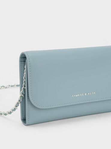 Slate Blue Octavia Front Flap Long Wallet - CHARLES & KEITH IN
