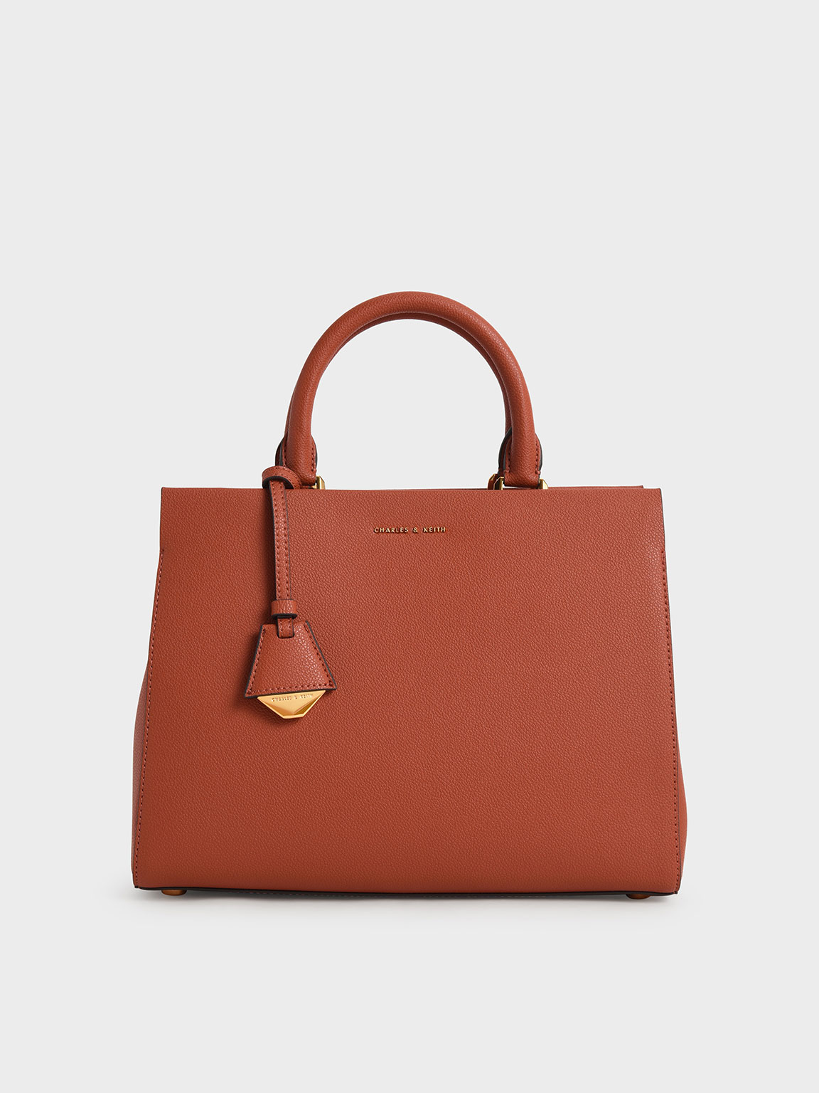 Large Double Handle Bag - Brick - CHARLES & KEITH IN