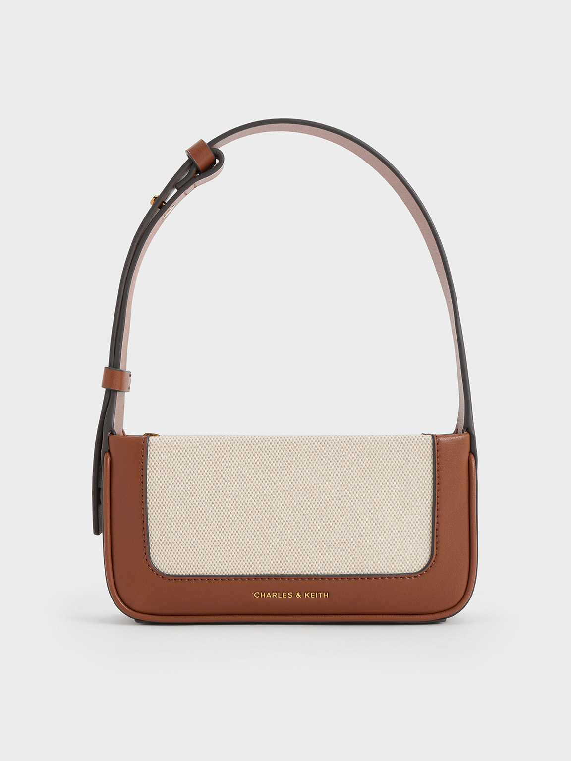 Tan Daylla Canvas Shoulder Bag - Tan - Sale - CHARLES & KEITH IN