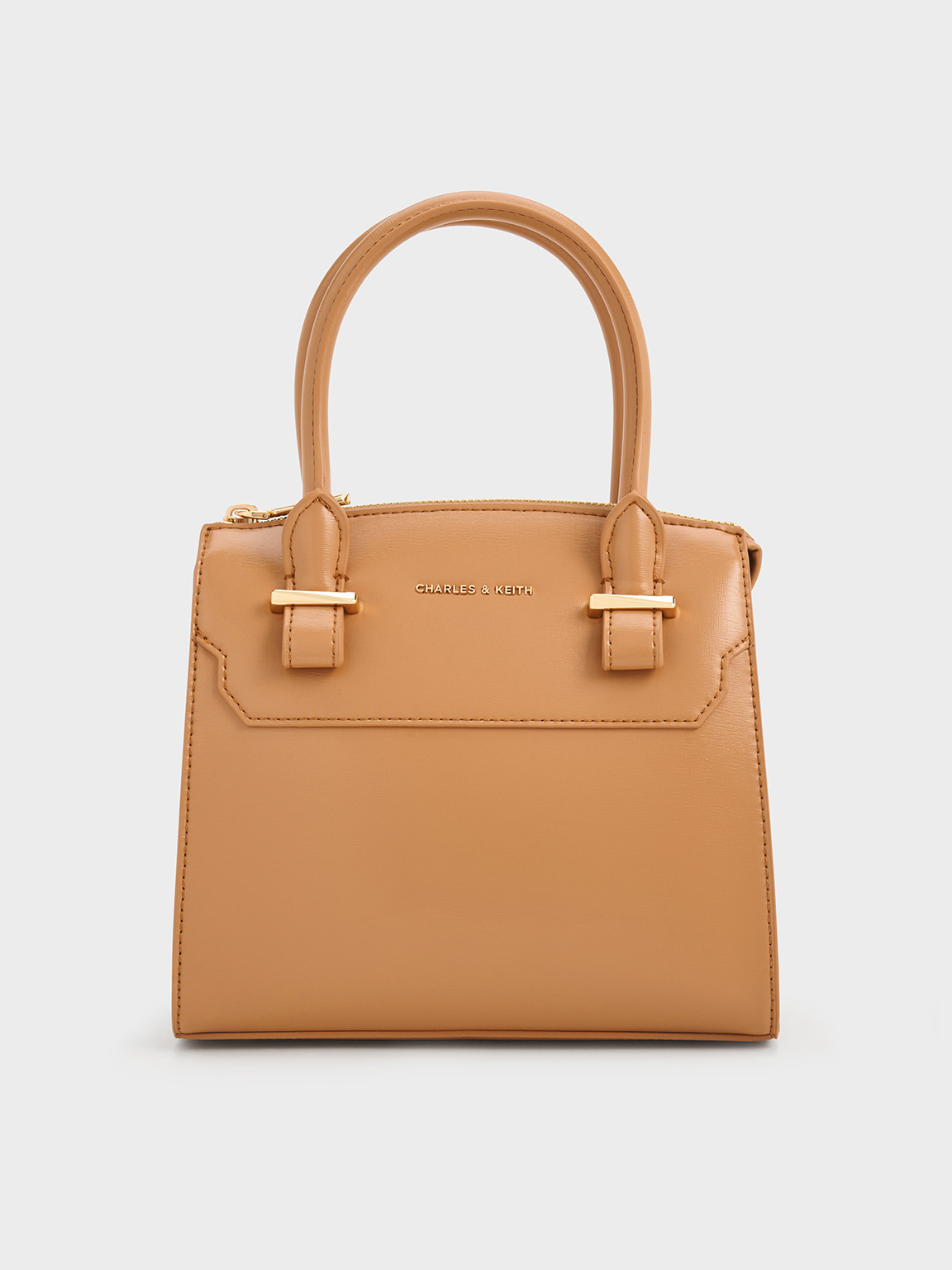 Toffee Temmie Structured Tote Bag - Toffee - Bags - CHARLES & KEITH IN