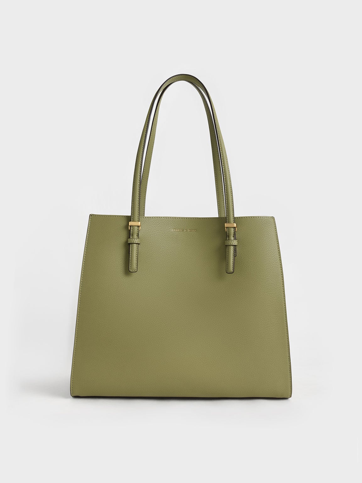 Large Double Handle Tote Bag - Avocado - CHARLES & KEITH IN