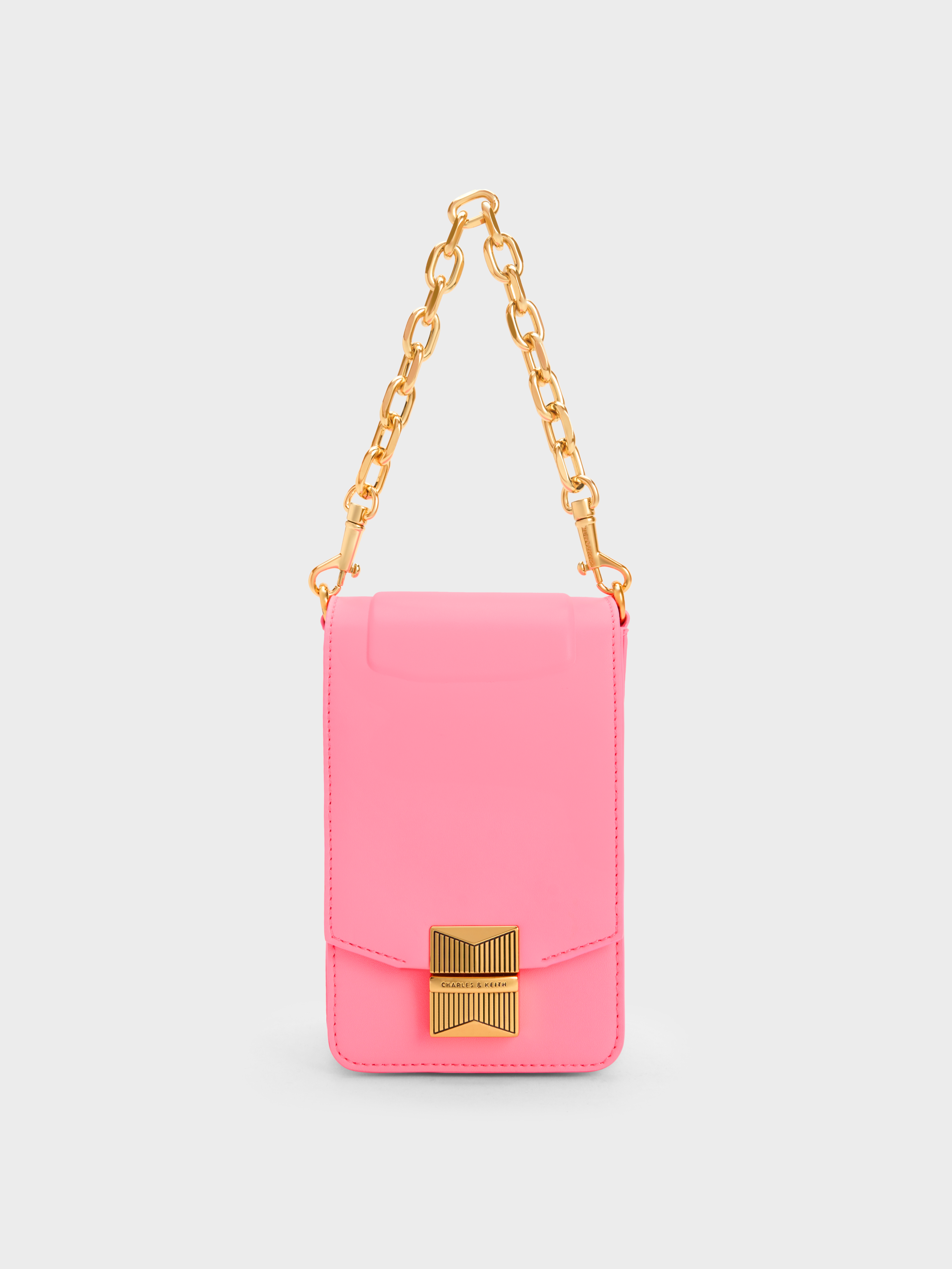 Kalinda Metallic Accent Phone Pouch - Pink - CHARLES & KEITH IN