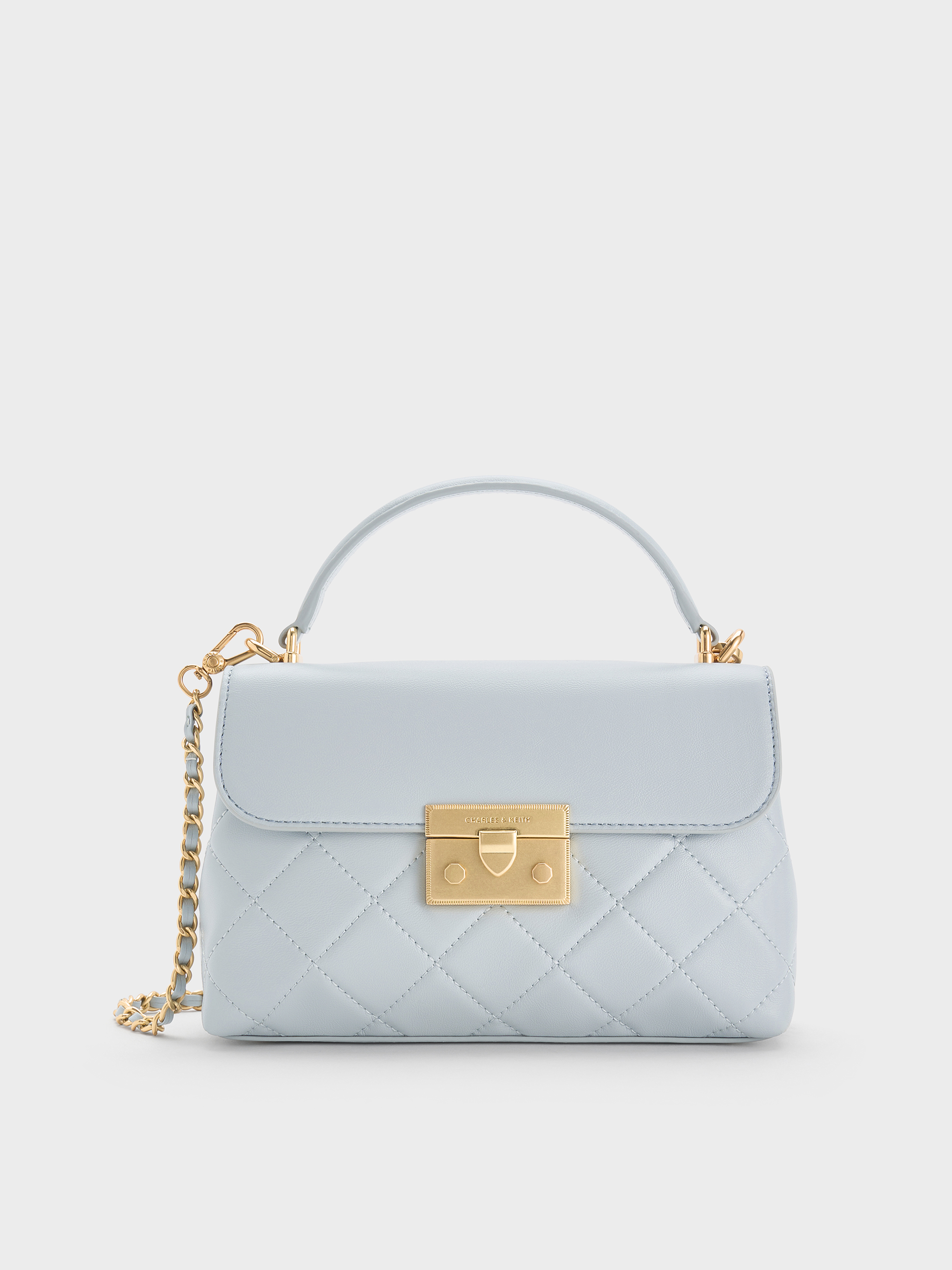 Sea Salt Blue Alva Quilted Top Handle Bag - Sea Salt Blue - Bags ...