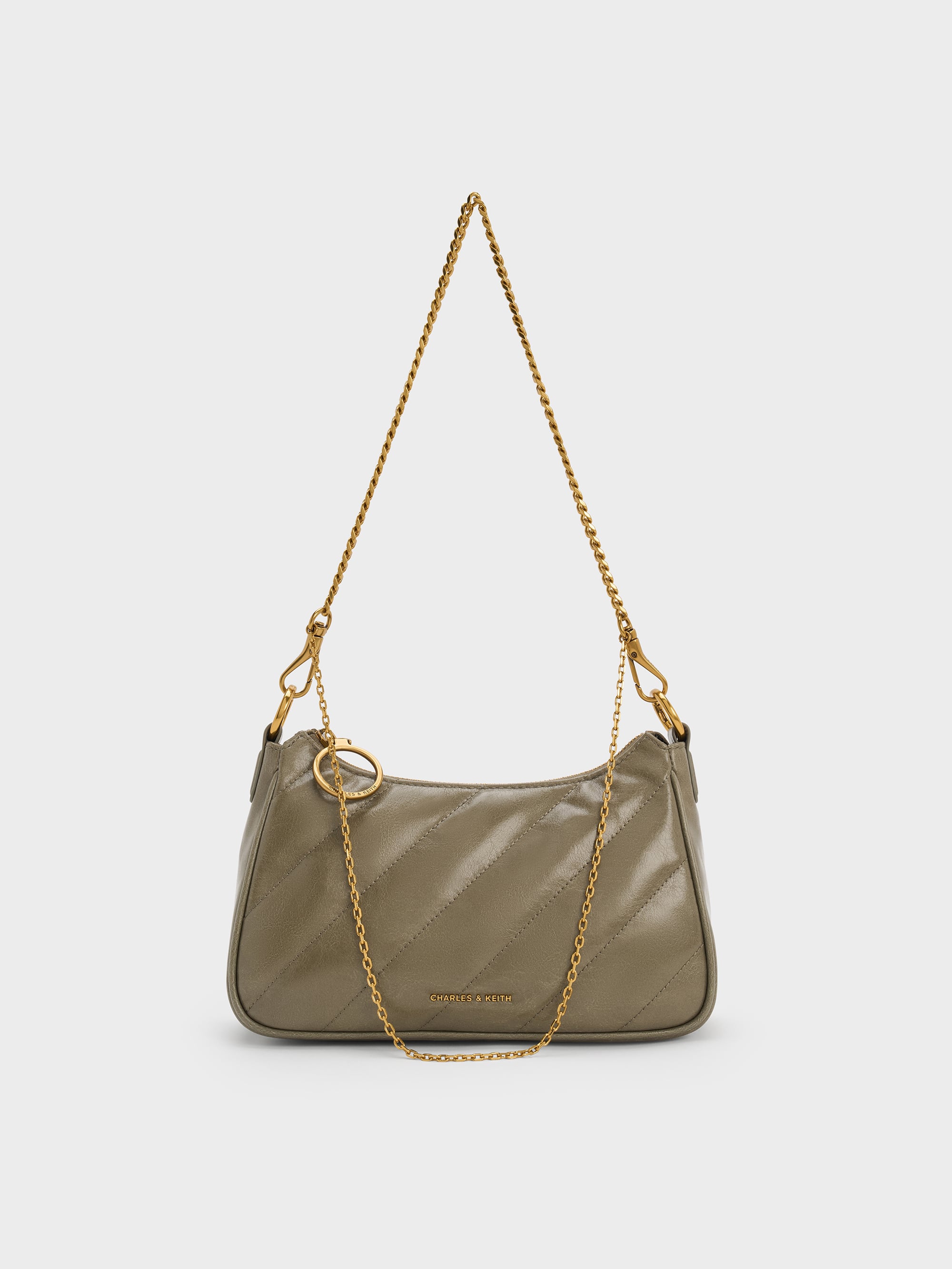 Deep Olive Philomena Chain-Strap Crossbody Bag - Deep Olive - CHARLES ...