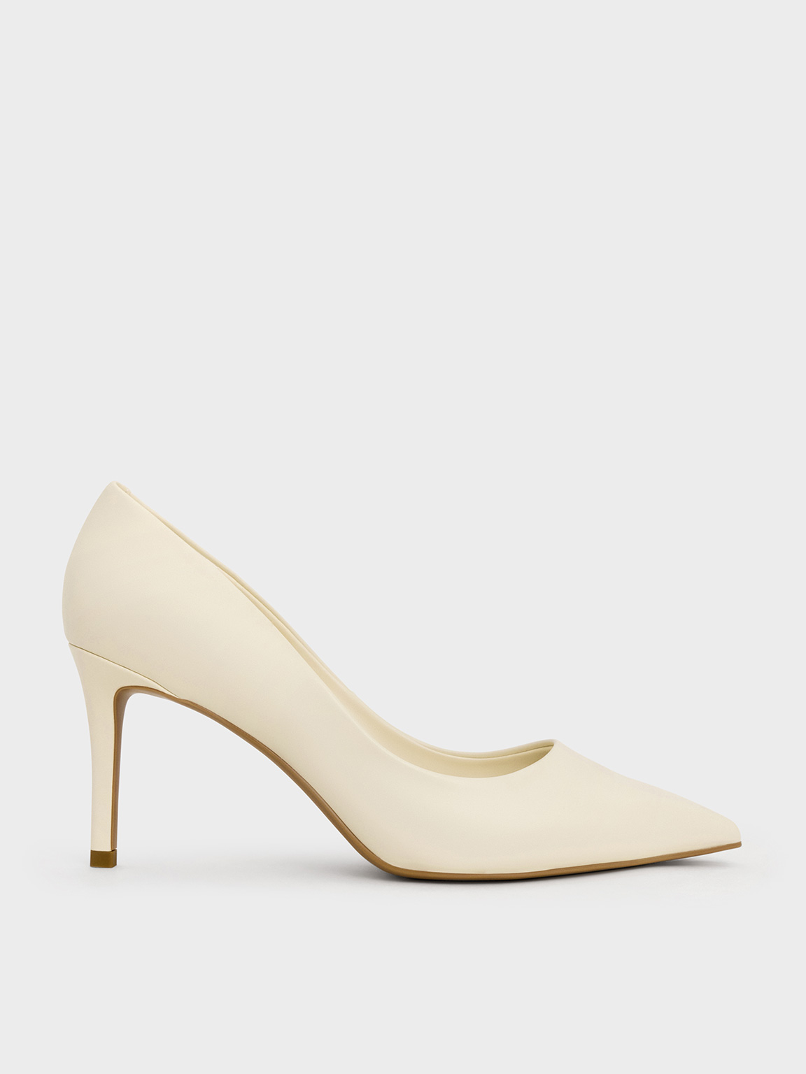 Chalk Emmy Pointed-Toe Stiletto Pumps - Chalk - Shoes - CHARLES & KEITH IN