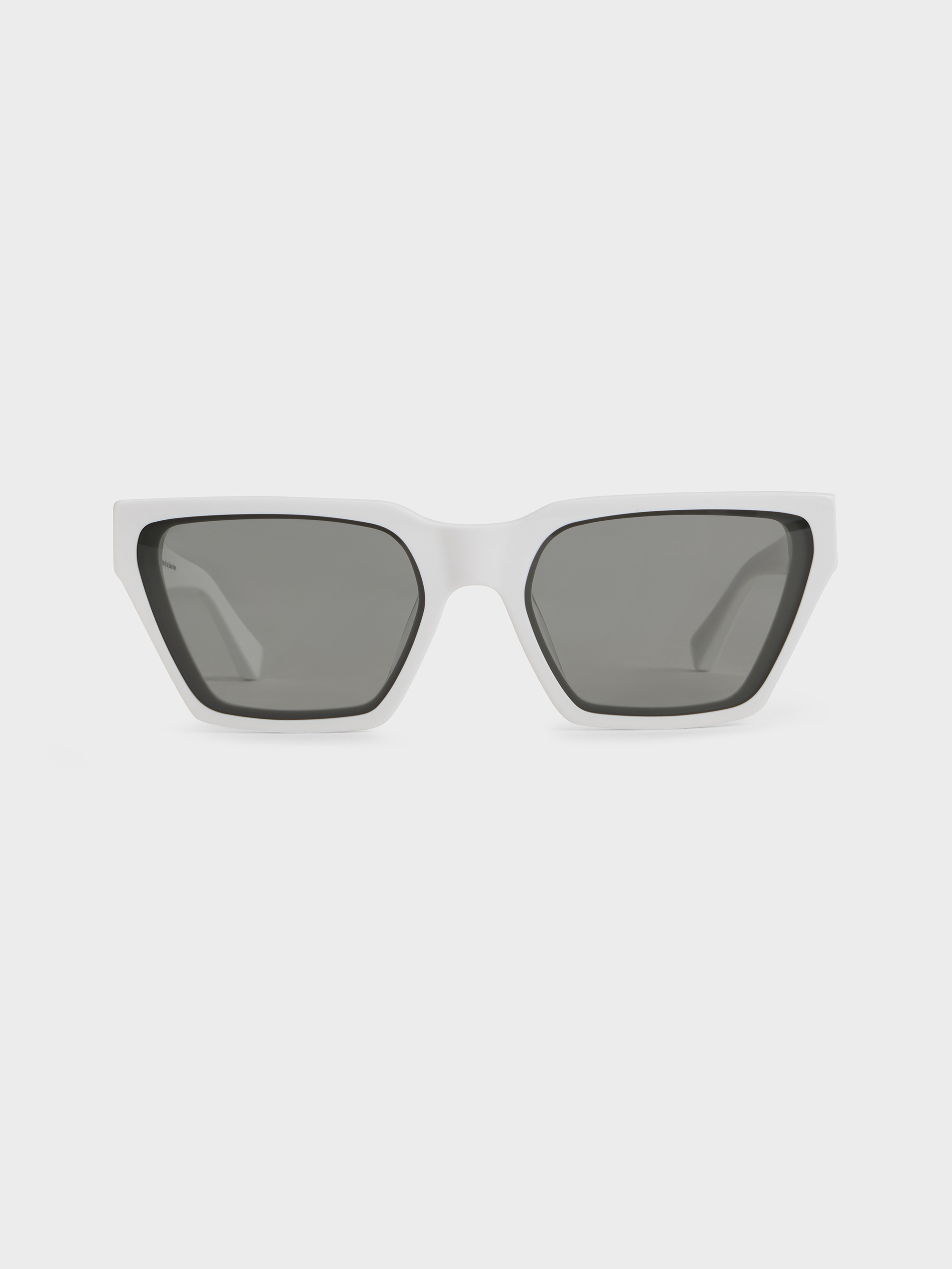 White Recycled Acetate Angular Sunglasses - CHARLES & KEITH IN