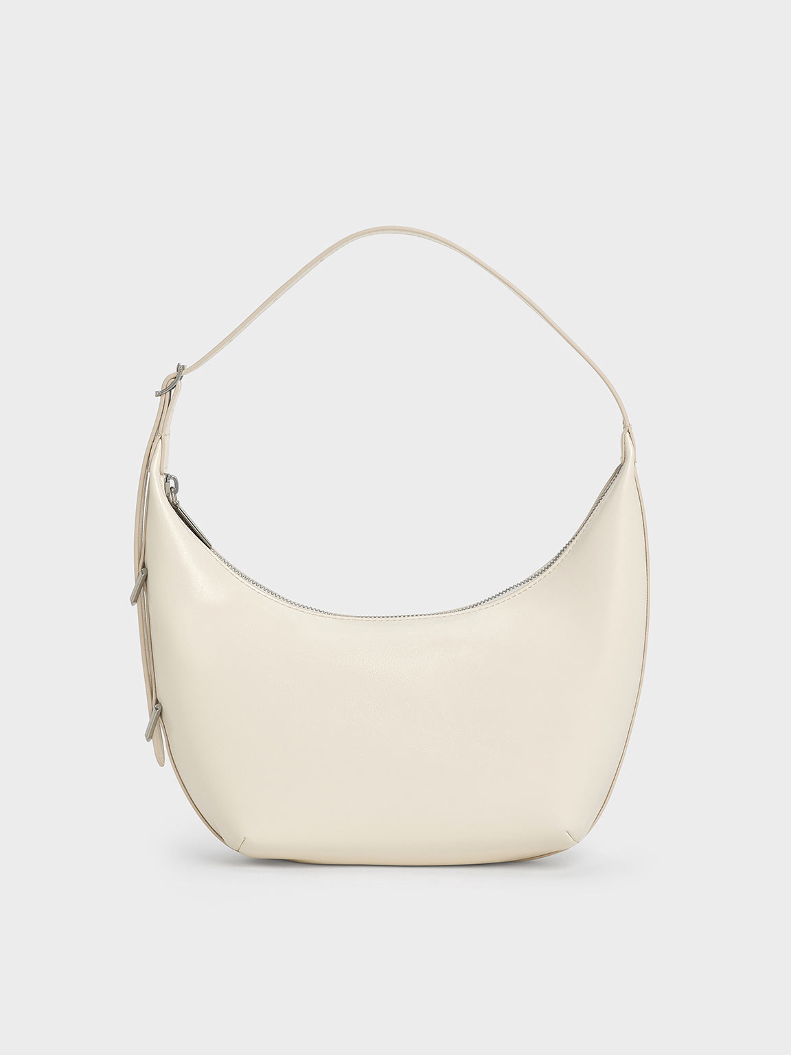 Cream Bryna Curved Hobo Bag - Cream - CHARLES & KEITH IN