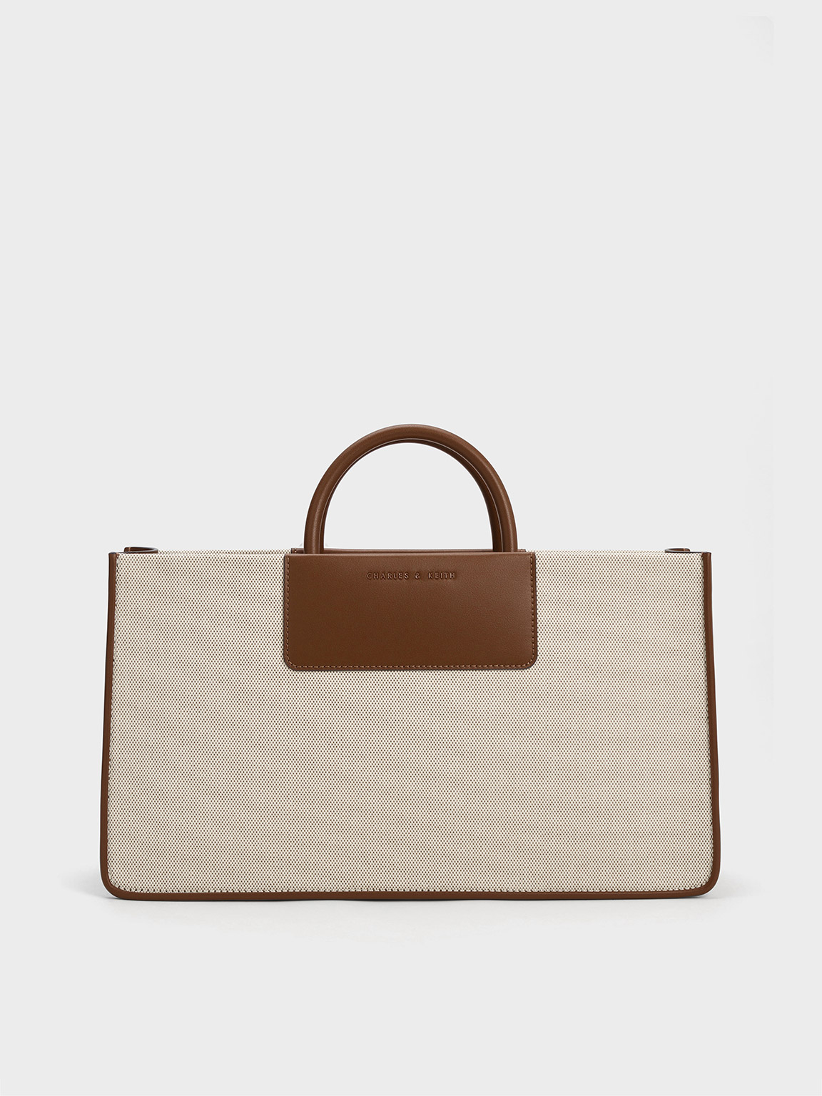 Chocolate Astra Canvas Tote Bag - CHARLES & KEITH IN