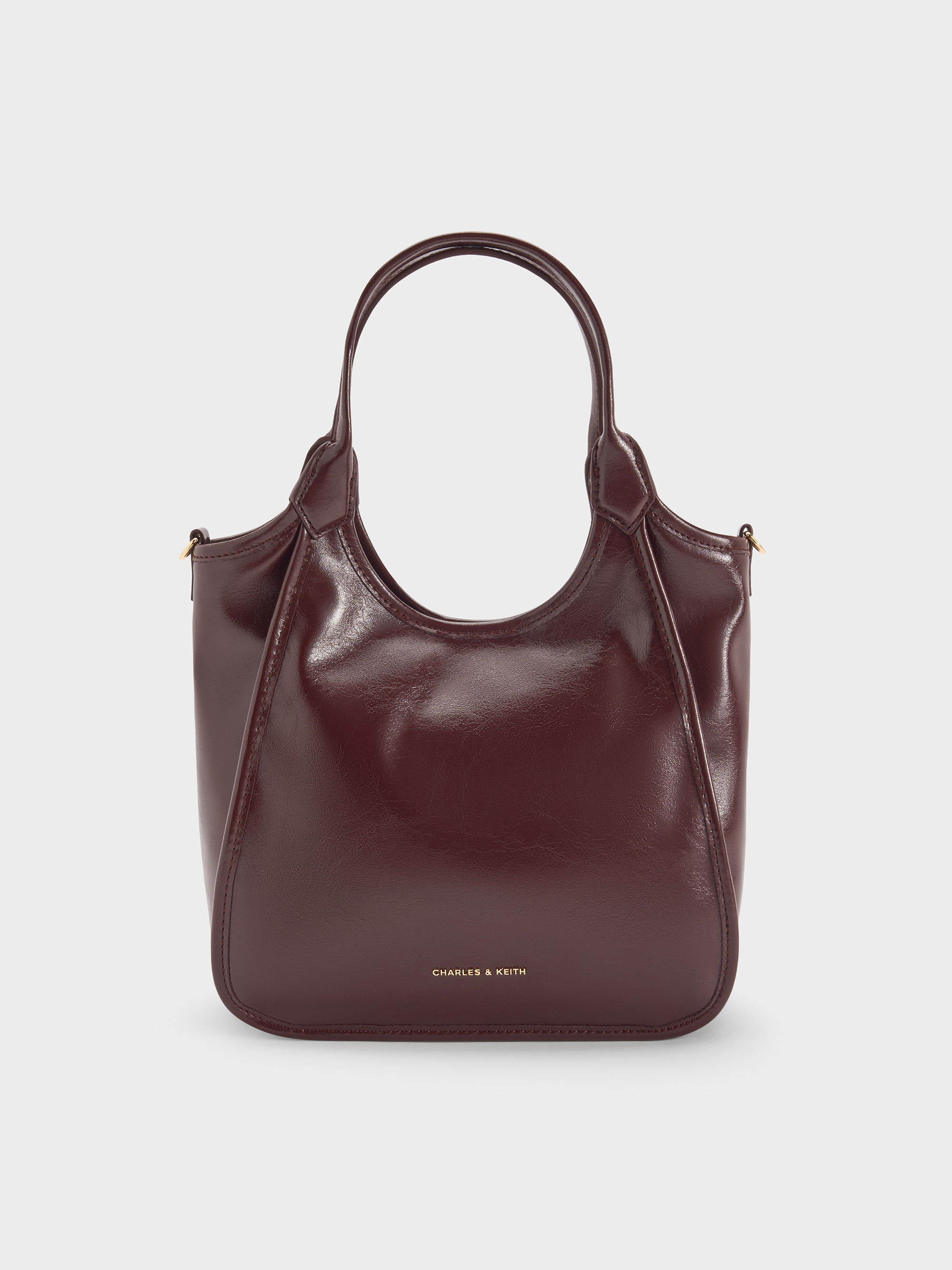 Wineberry Red Mini Sianna Crinkle-Effect Slouchy Tote Bag - Wineberry ...