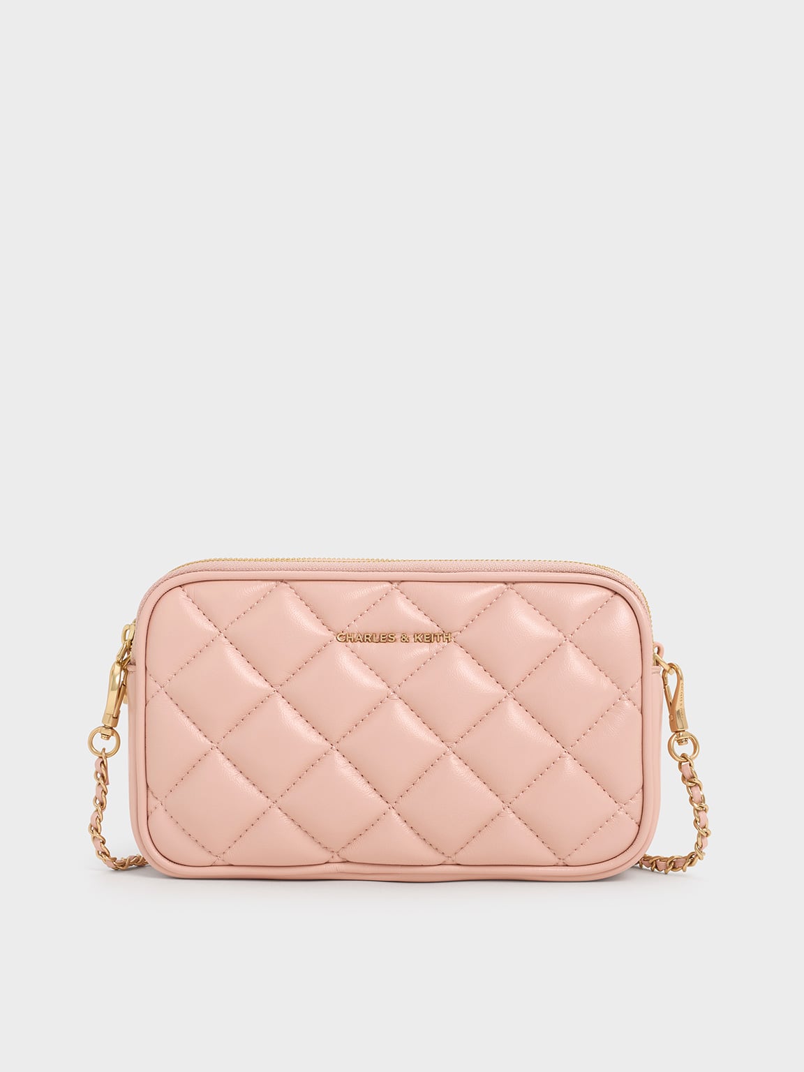 Mini Apfra Quilted Crossbody Bag - Light Pink - CHARLES & KEITH IN